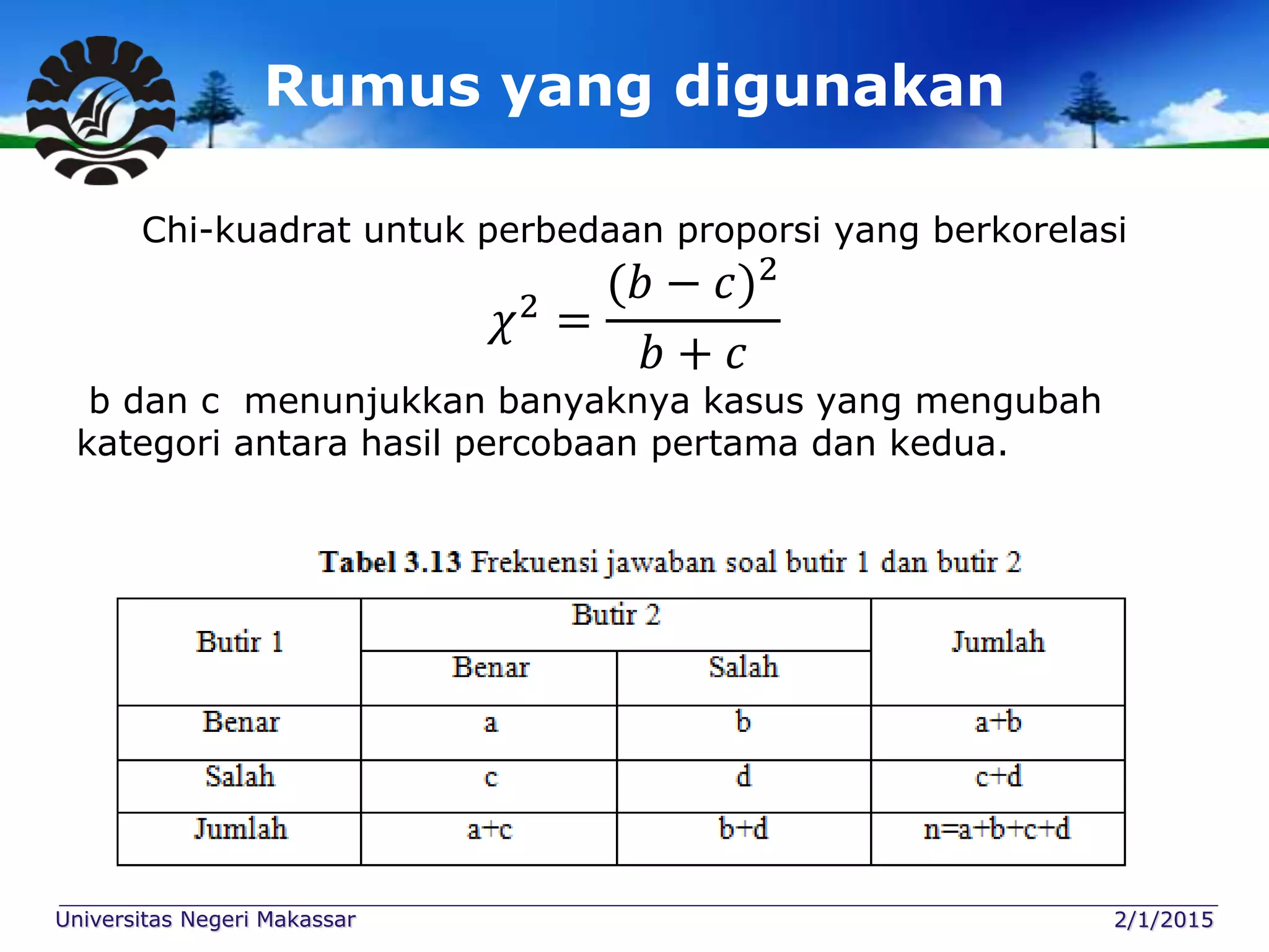 Analisis tabel silang | PPTX
