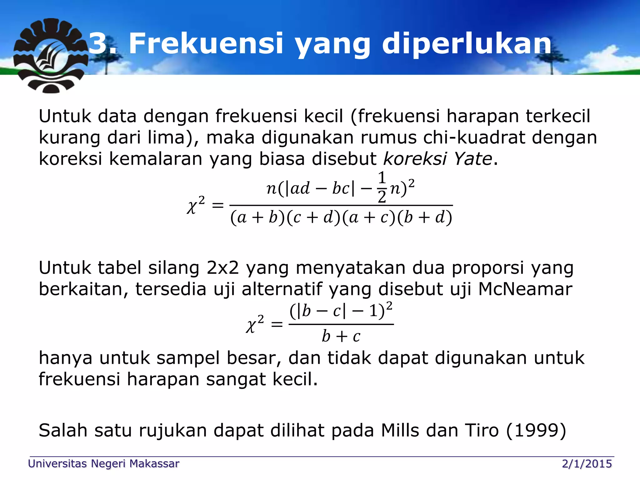 Analisis tabel silang | PPTX
