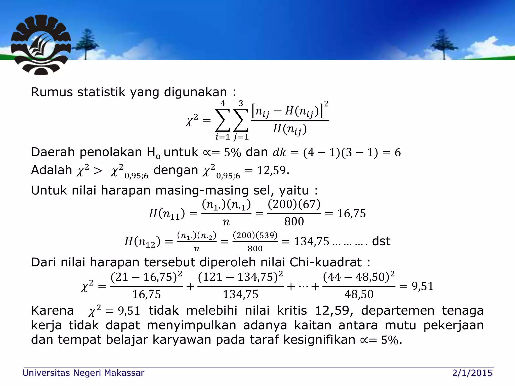 Analisis tabel silang | PPTX