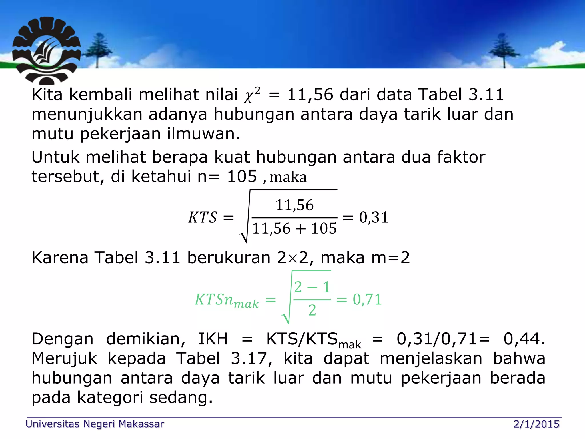 Analisis tabel silang | PPTX