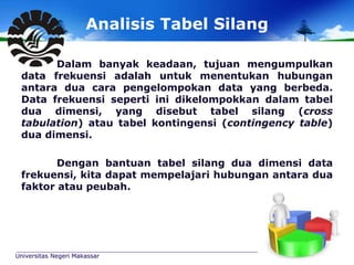 Analisis tabel silang | PPTX