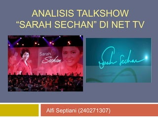 Analisis talkshow sarah sechan | PPT