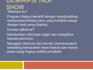 Analisis talkshow sarah sechan | PPT