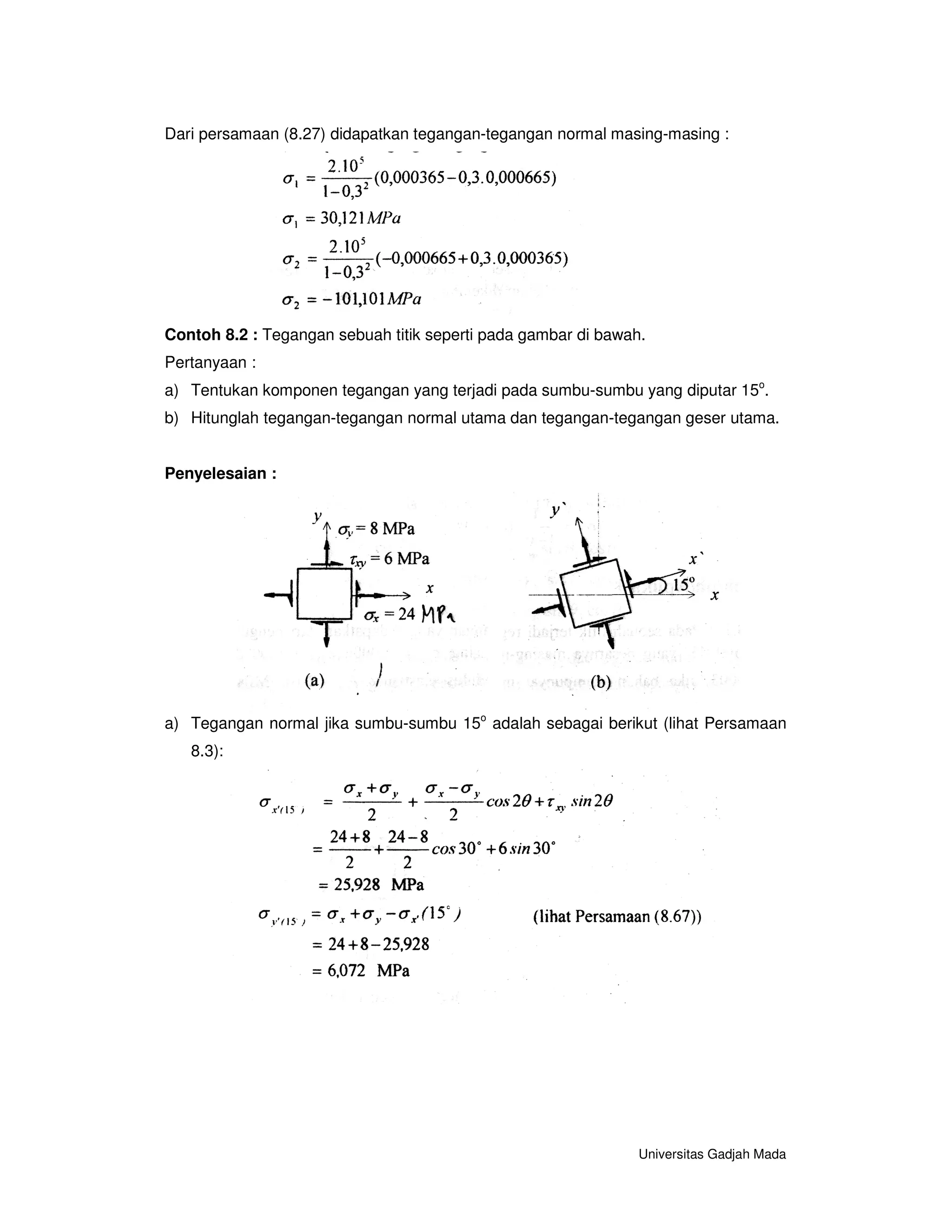 Analisis tegangan dan regangan bidang | PDF