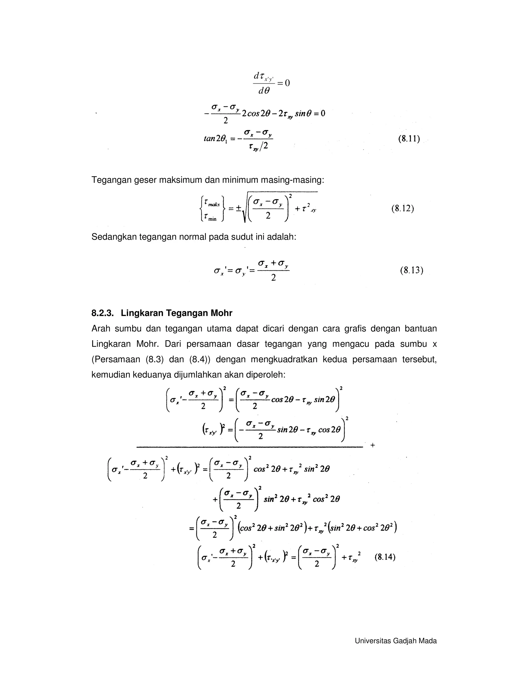 Analisis tegangan dan regangan bidang | PDF