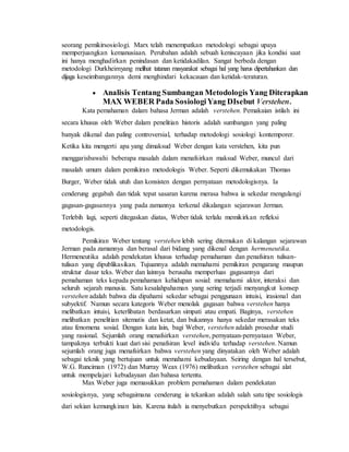 Analisis teori karl max dan max weber(2) | DOCX