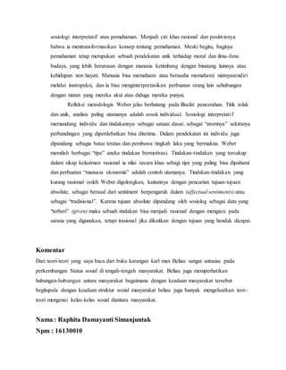 Analisis teori karl max dan max weber(2) | DOCX