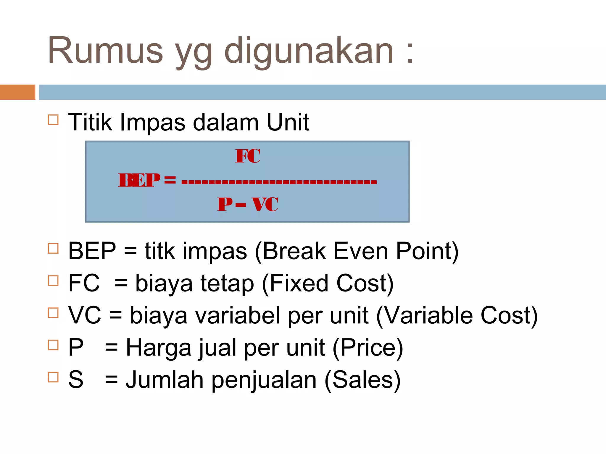 Analisis titik impas | PPT