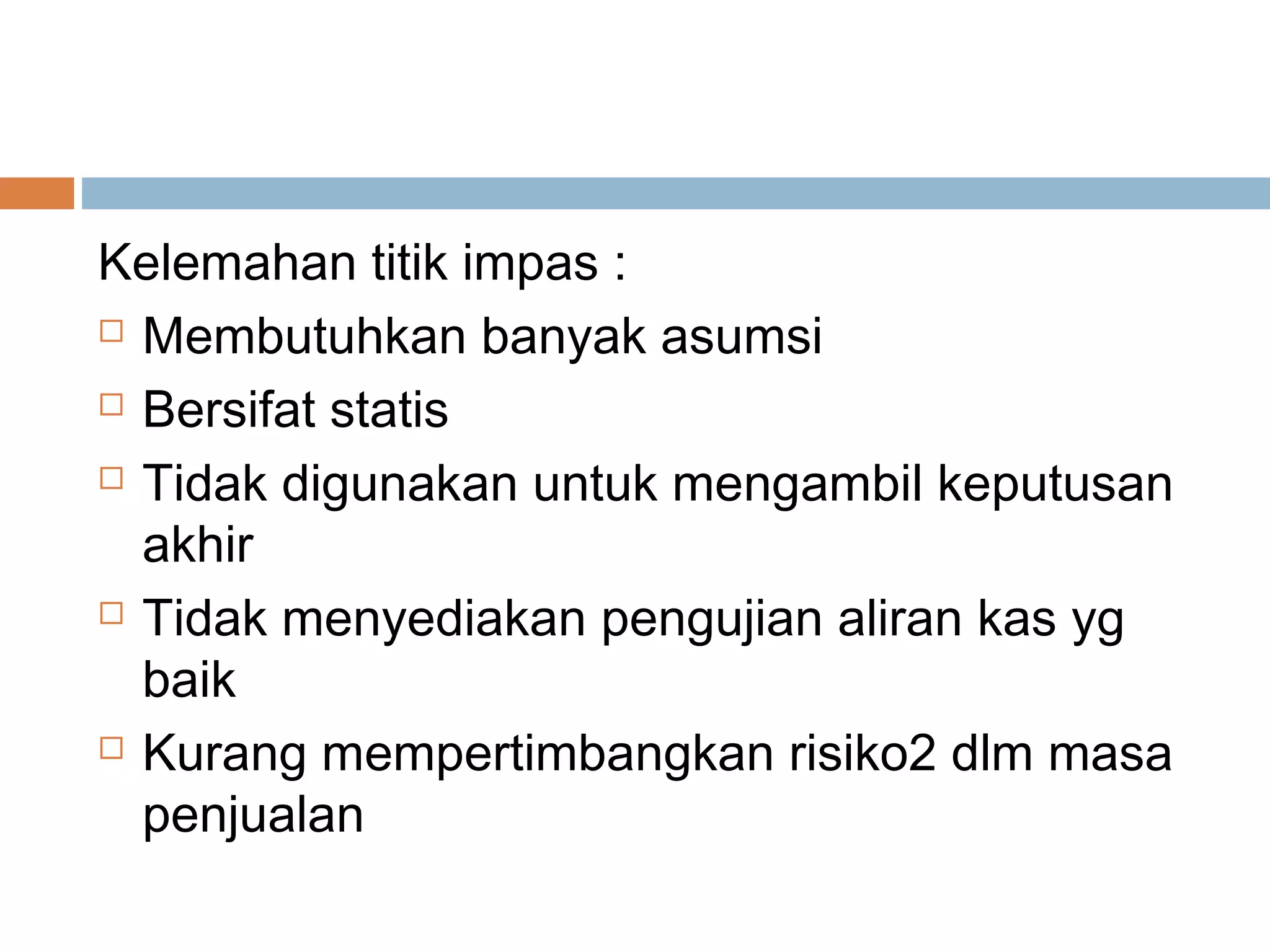Analisis titik impas | PPT