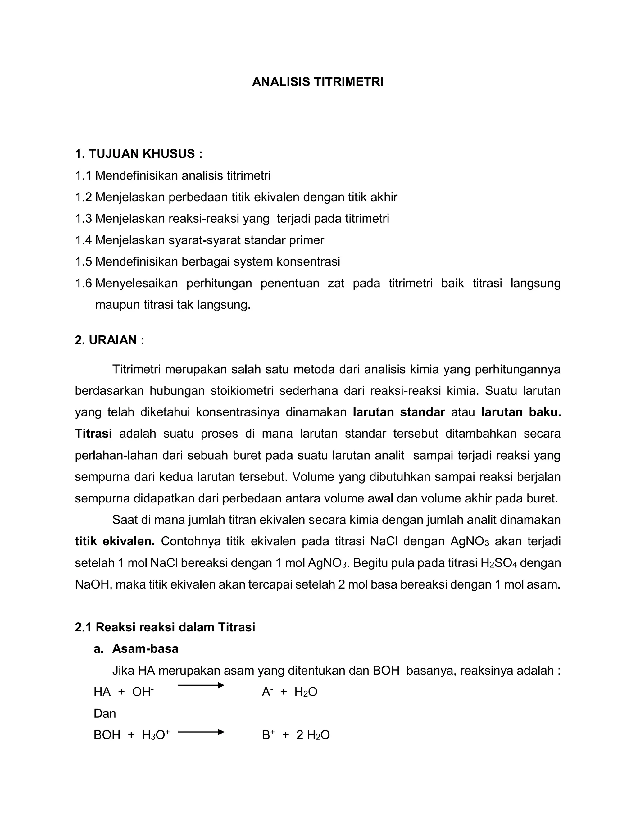 Analisis titrimetri (1) | PDF