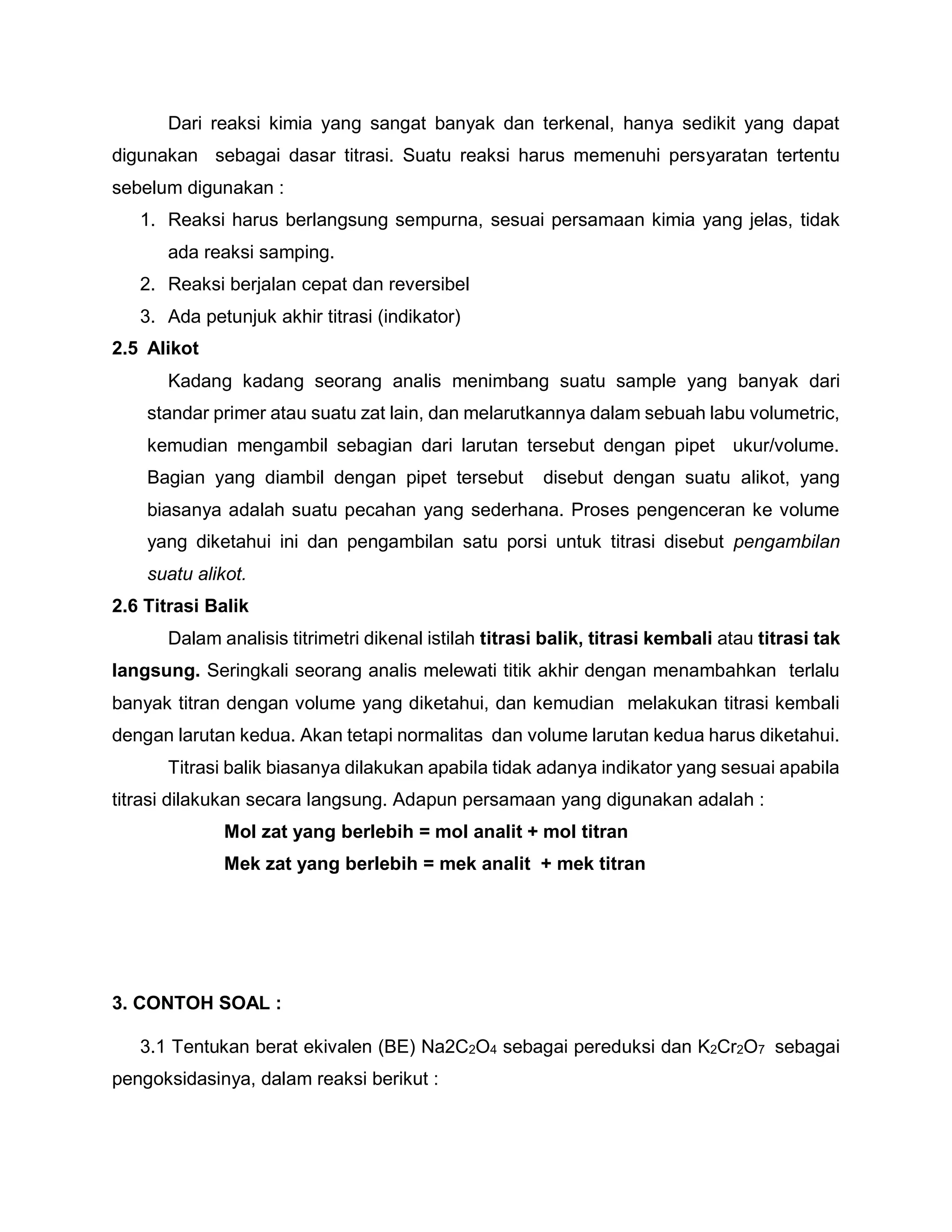 Analisis titrimetri (1) | PDF