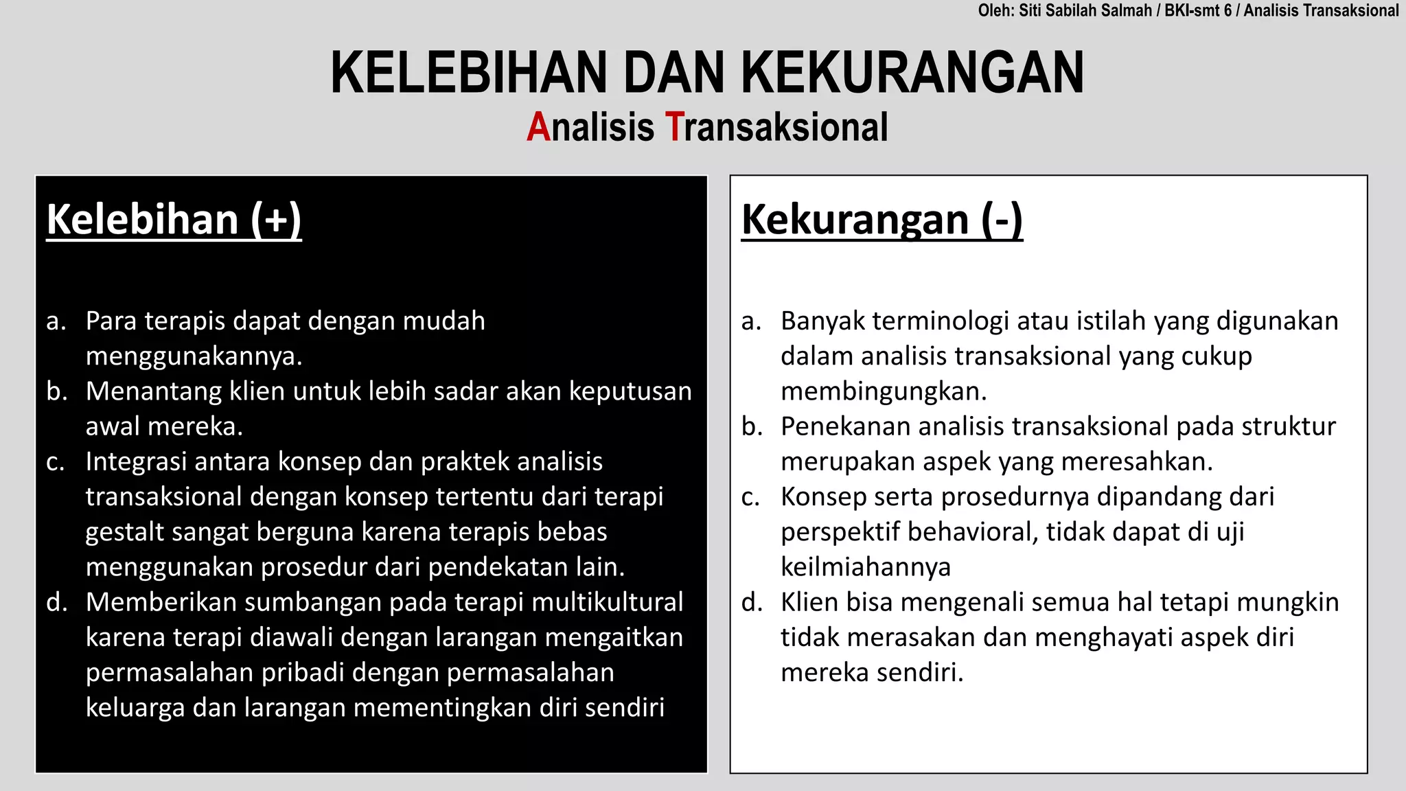 Pendekatan Konseling "Analisis transaksional" | PPTX