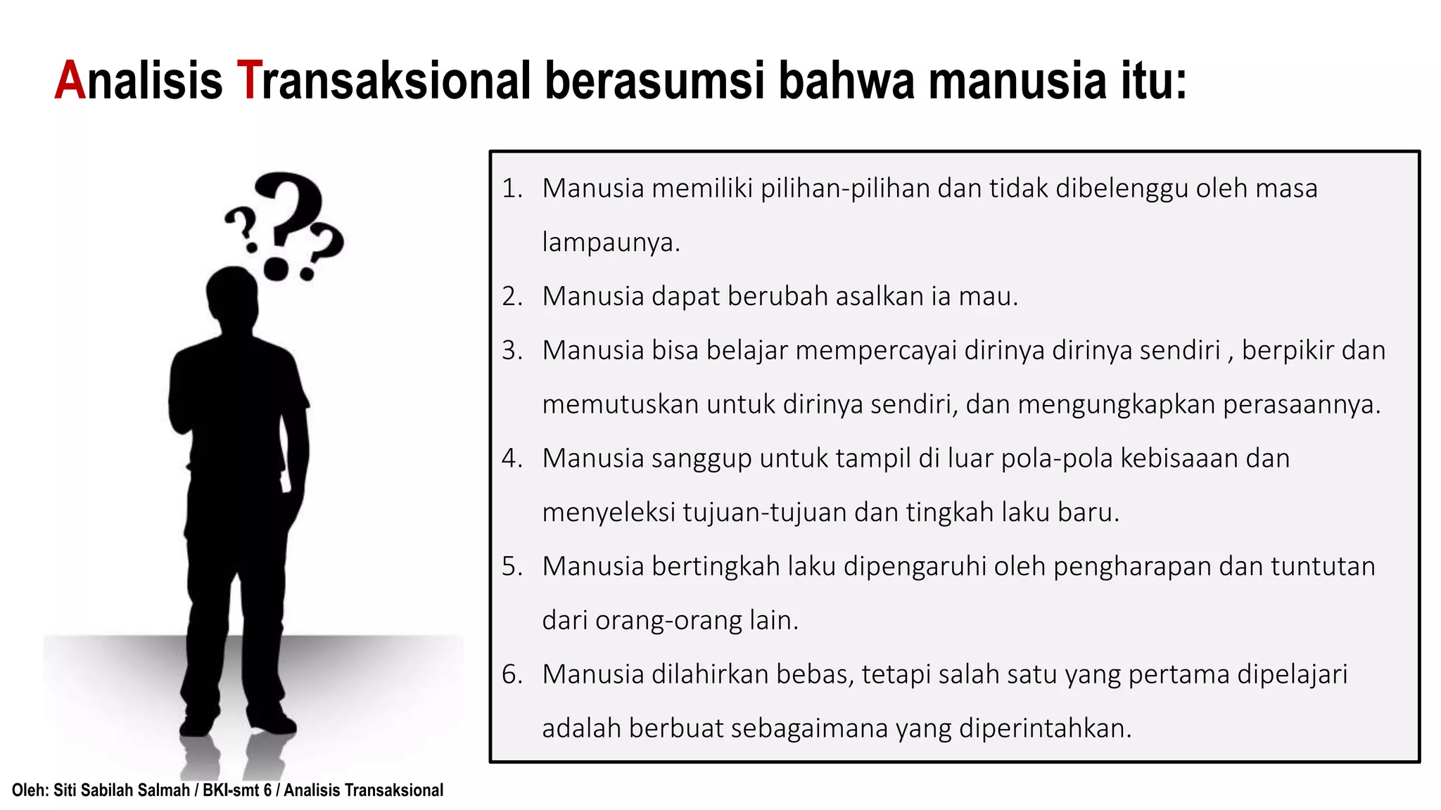 Pendekatan Konseling "Analisis transaksional" | PPTX