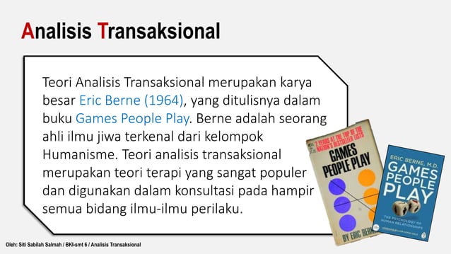 Pendekatan Konseling "Analisis transaksional" | PPTX