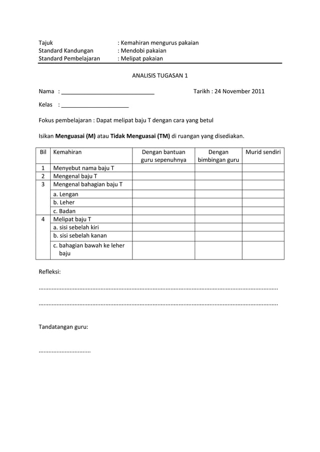 Analisis tugasan 1 | DOCX