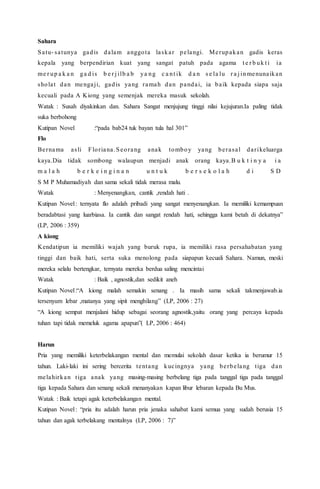 Analisis unsur intrinsik novel | DOCX