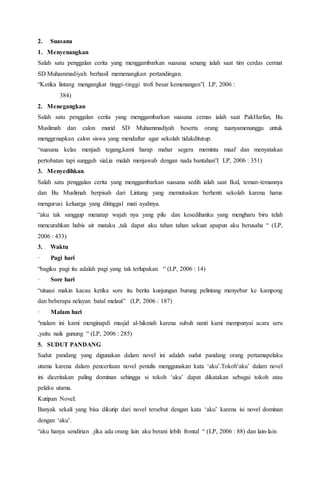 Analisis unsur intrinsik novel | DOCX
