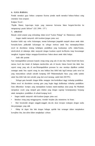 Analisis unsur intrinsik novel | DOCX