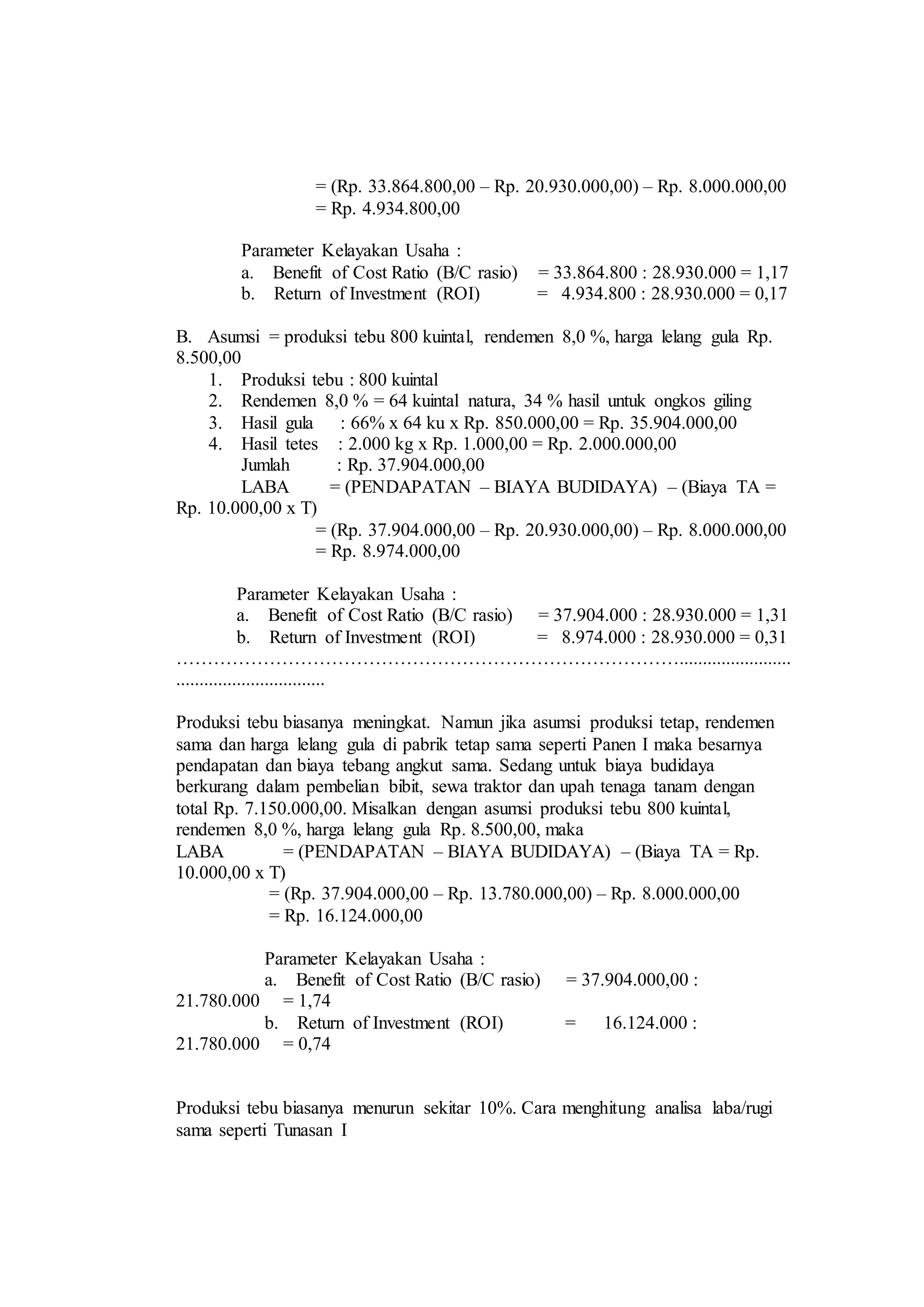 Analisis usaha tani jagung | PDF