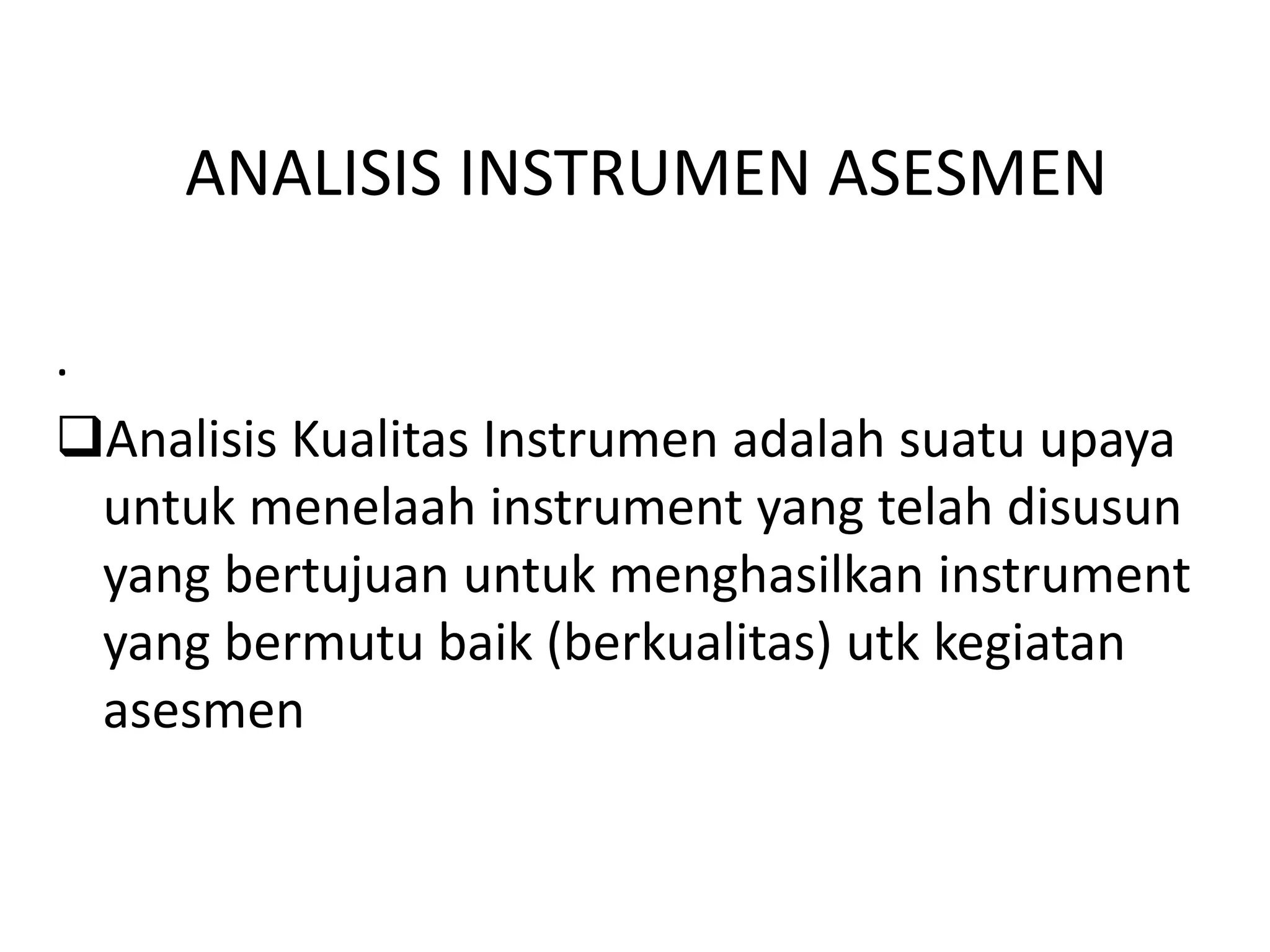 Analisis validitas instrumen | PPTX