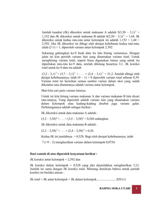 Makalah Analisis varians | PDF