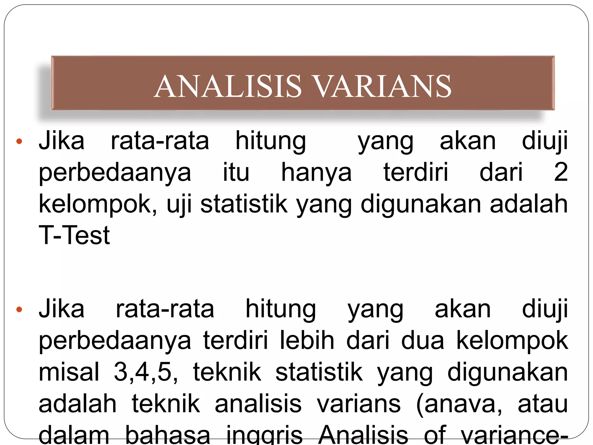 Matematika Analisis varians | PPTX