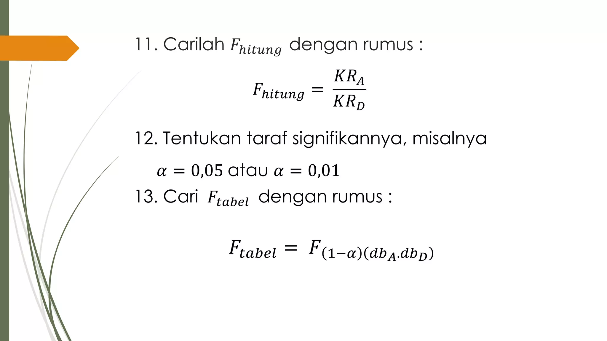 Analisis varians satu jalur | PPTX