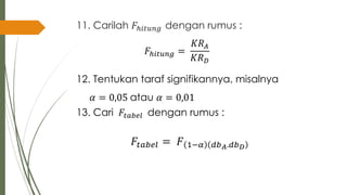 Analisis varians satu jalur | PPTX