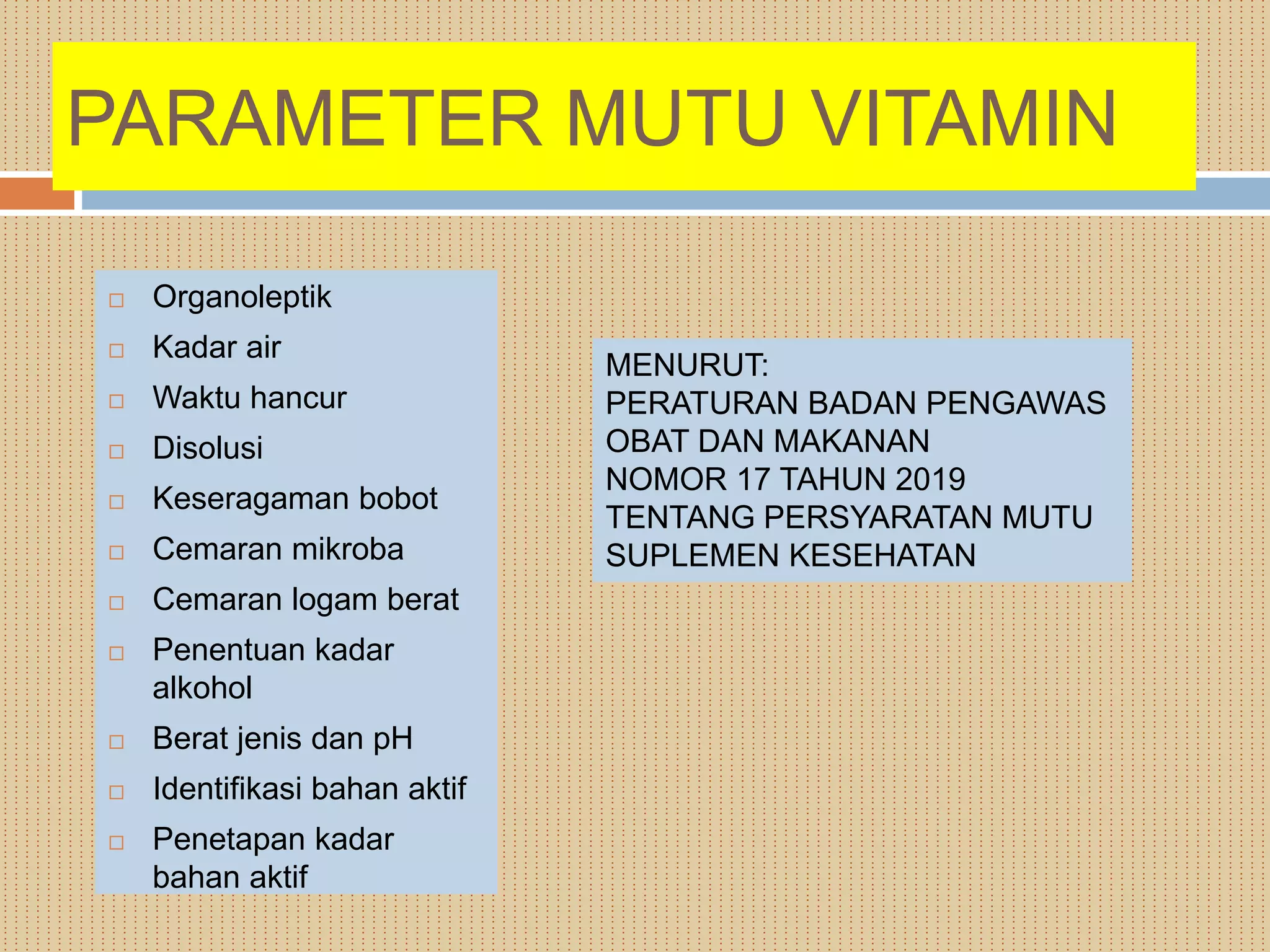 Analisis Kualitatif dan Kuantitatif Vitamin | PPTX