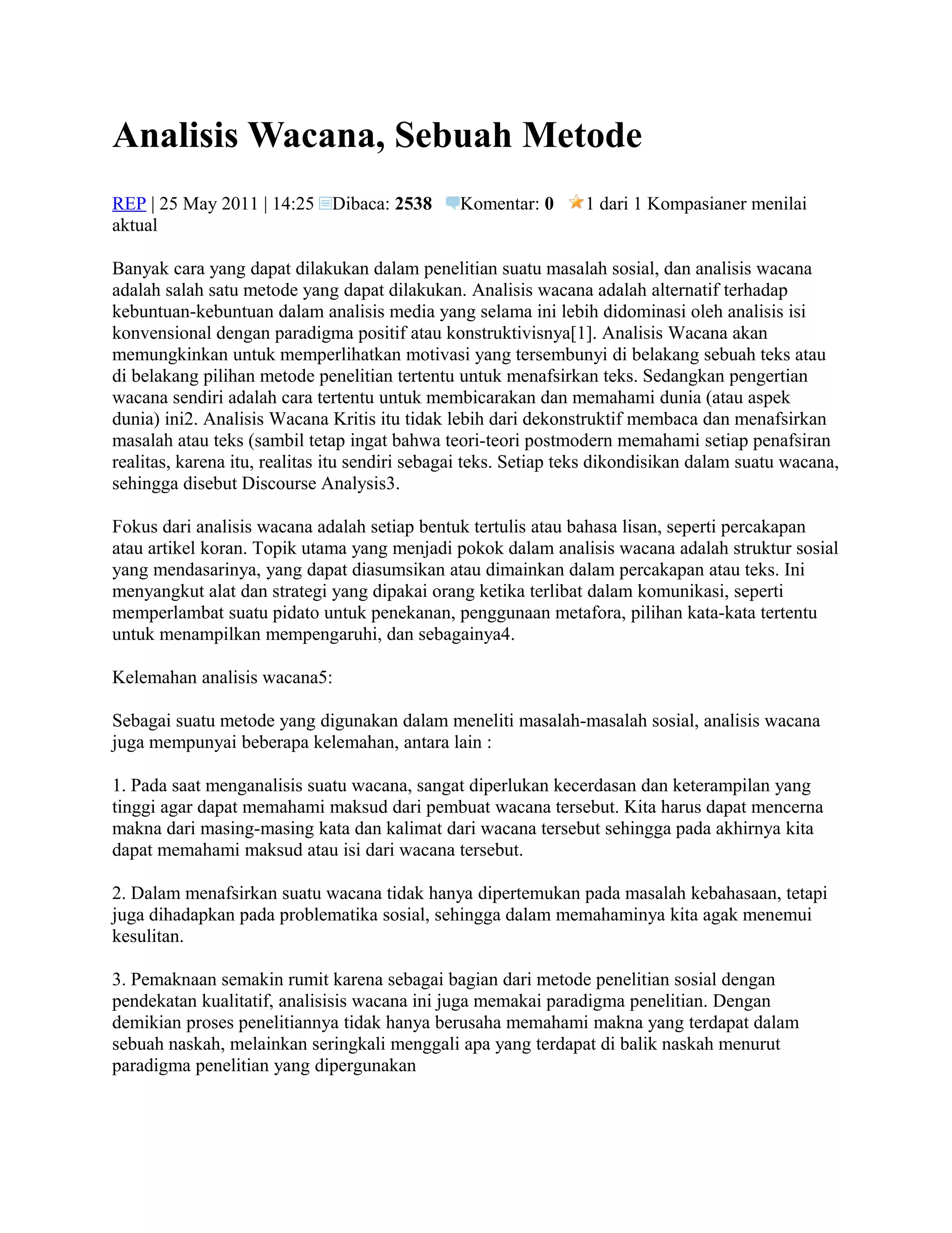 Analisis wacana | DOC