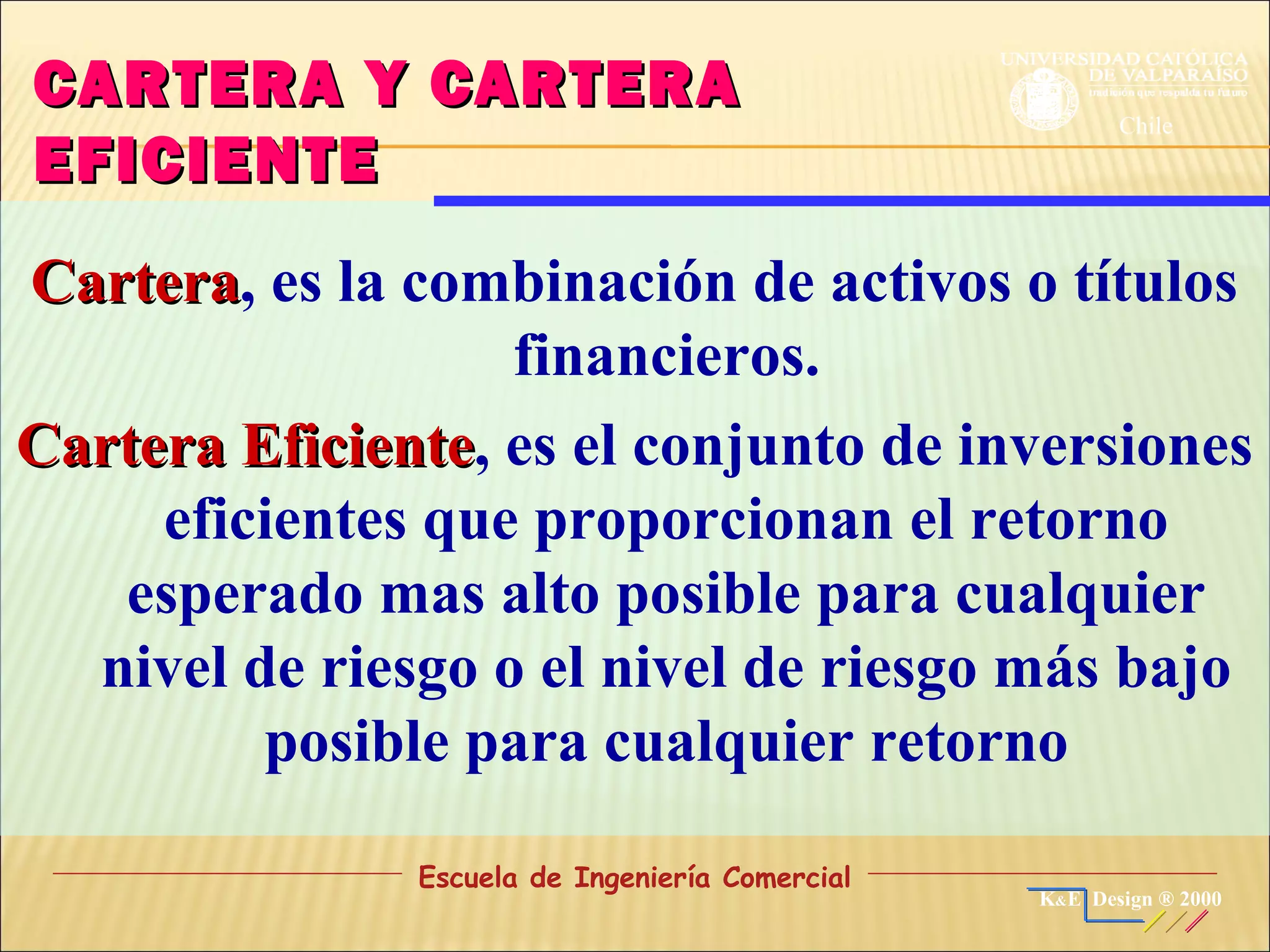 Analisis y Manejo de Carteras de Inversión | PPT