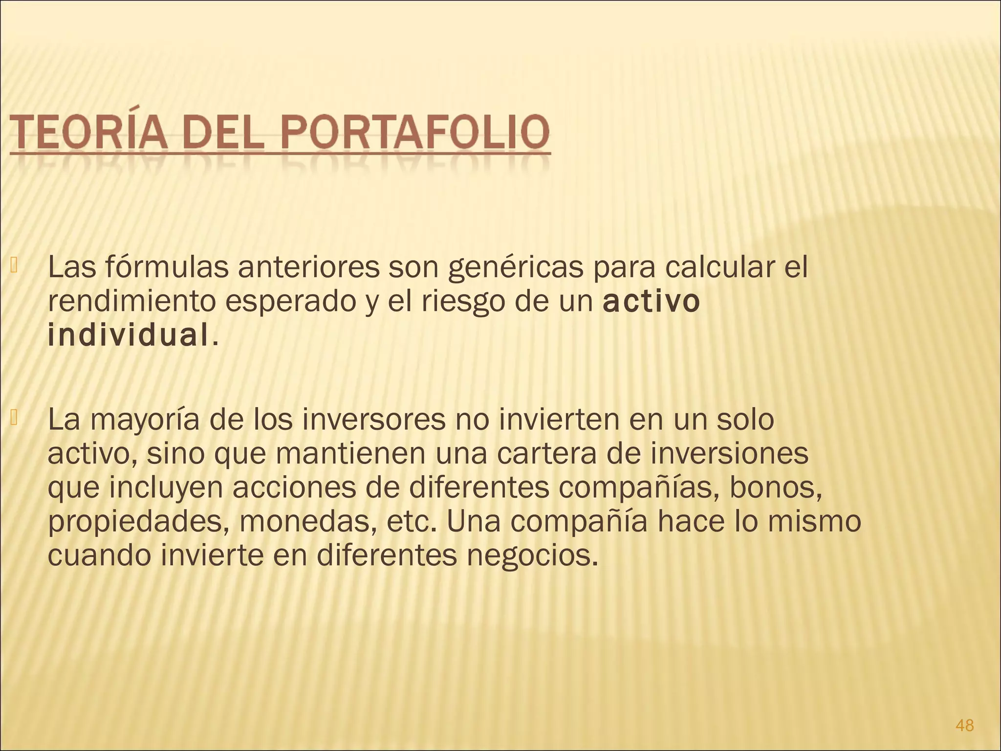 Analisis y Manejo de Carteras de Inversión | PPT