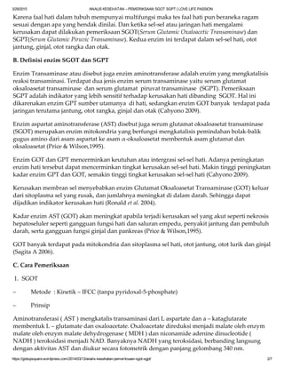 Analis kesehatan – pemeriksaan sgot sgpt love life passion | PDF