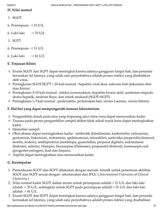 Analis kesehatan – pemeriksaan sgot sgpt love life passion | PDF