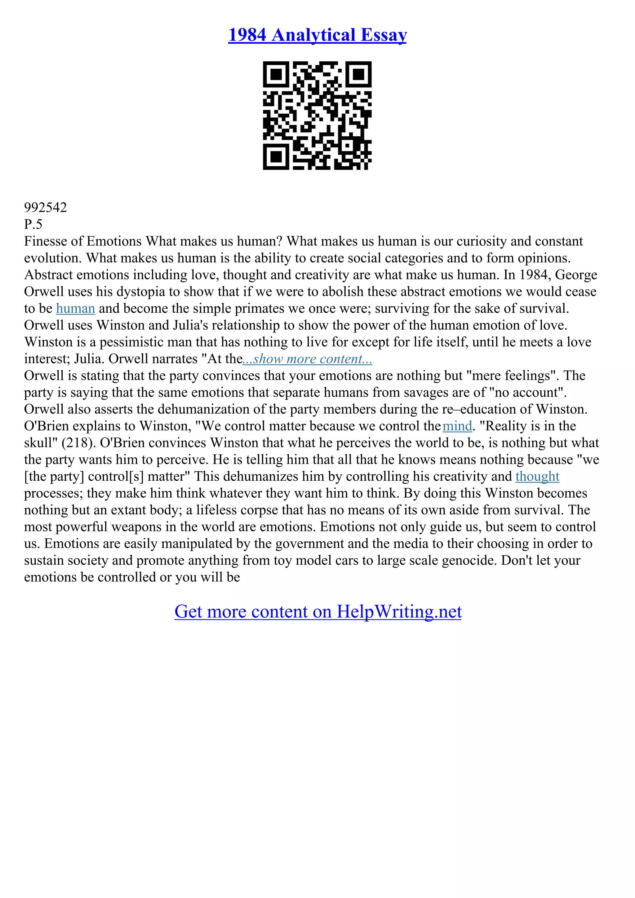 Analitical Essay | PDF