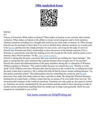 Analitical Essay | PDF