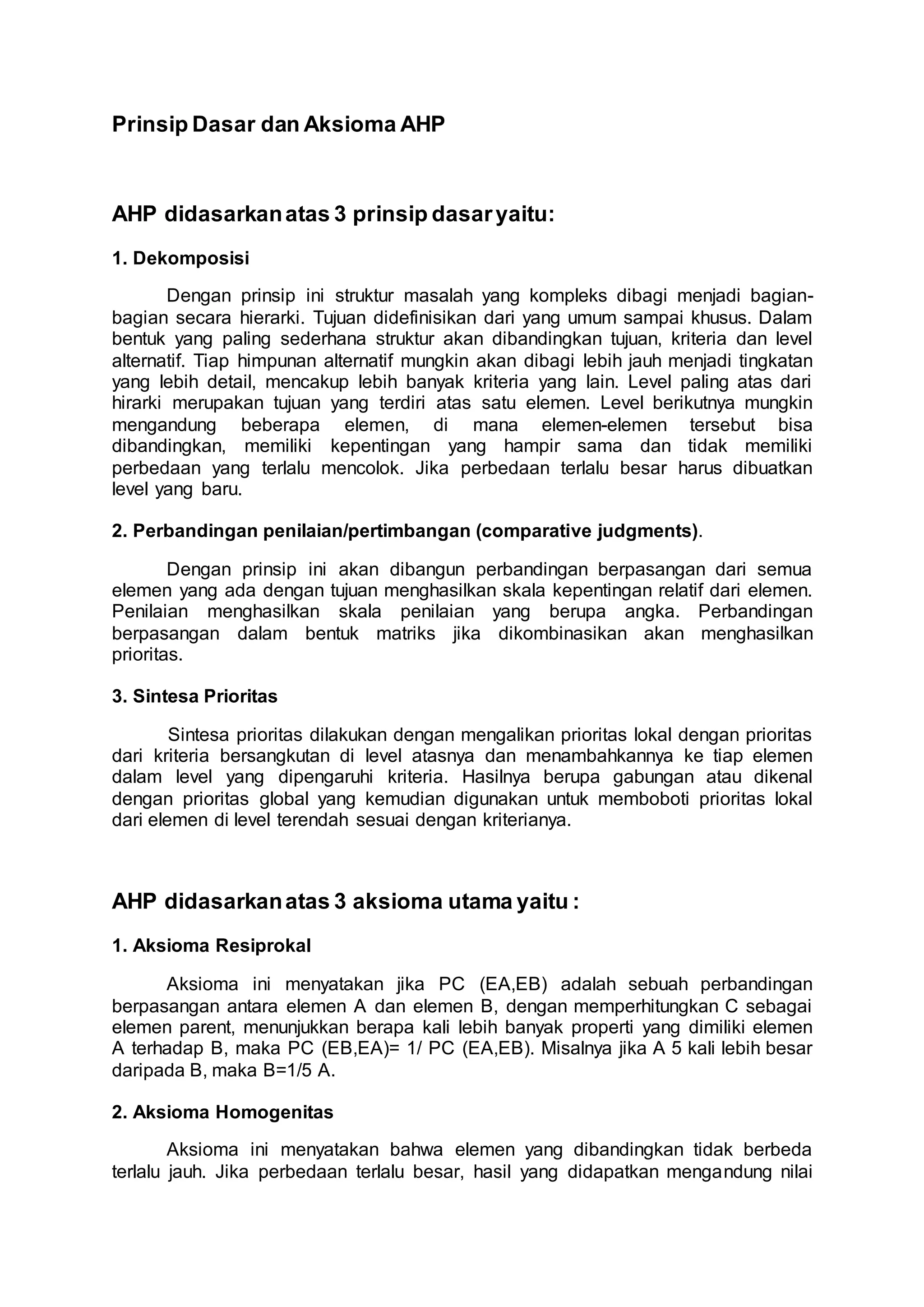 Analitic hierarchy process | DOCX