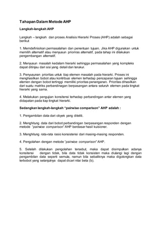 Analitic hierarchy process | DOCX