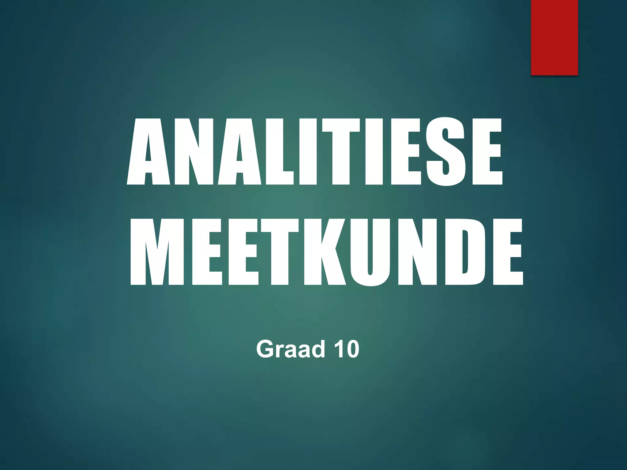 Analitiese meetkunde | PPTX