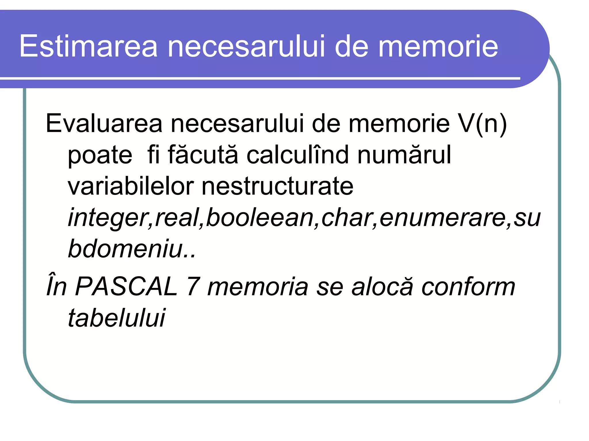 Analiza algoritmilor. Masurarea volumului | PPT