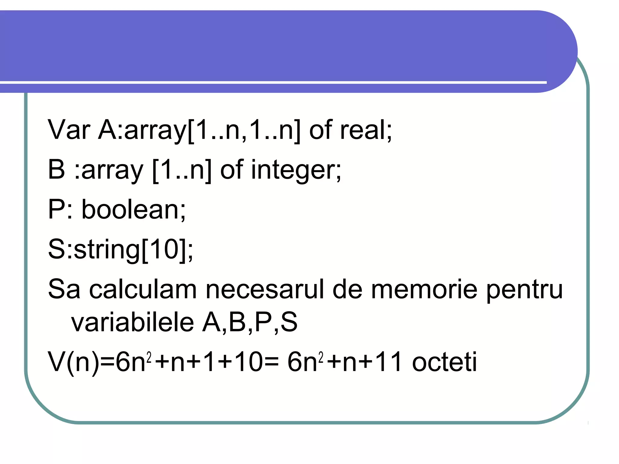 Analiza algoritmilor. Masurarea volumului | PPT