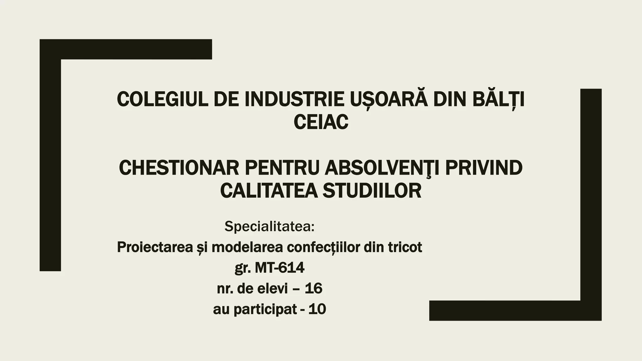 Analiza chestionarelor absolventi MT | PPTX