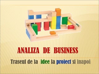 Analiza de business – traseul de la idee la proiect si inapoi | PPT