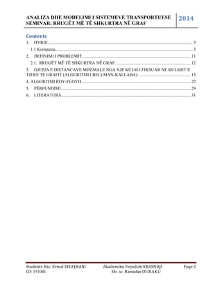 Analiza dhe modelimi i sistemeve transportuese | PDF