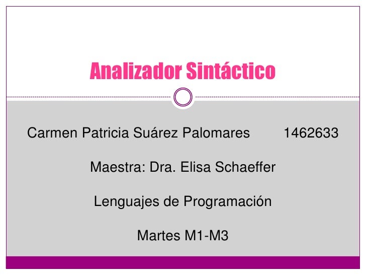 Analizador Sintactico