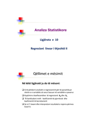 Analiza e thjeshte e regresionit | PDF