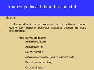 Analiza financiara pe baza bilantului | PPT