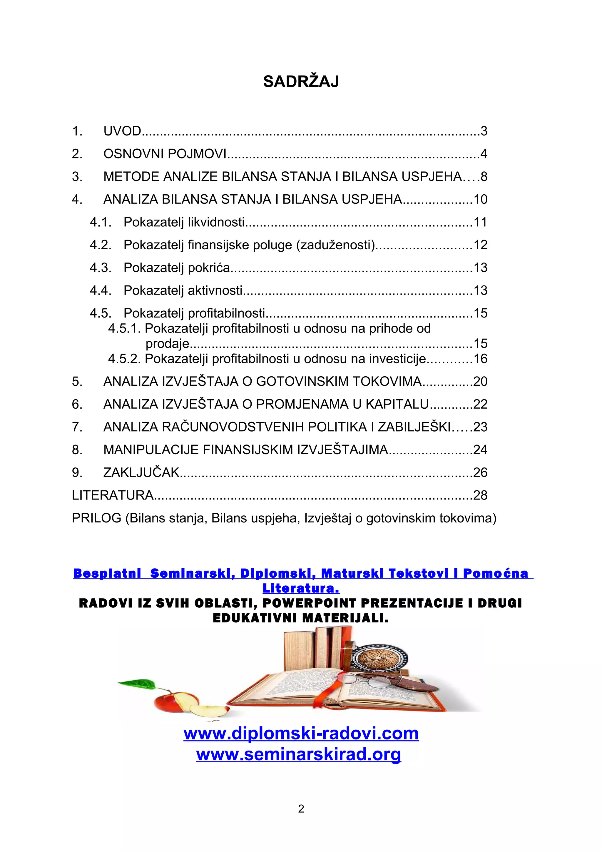Analiza finansijskih izvjestaja | DOC