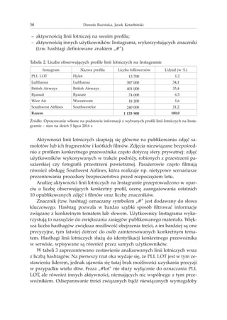 Analiza komunikacji marketingowej wybranych linii lotniczych w transmedialnych kanałach przekazu ...