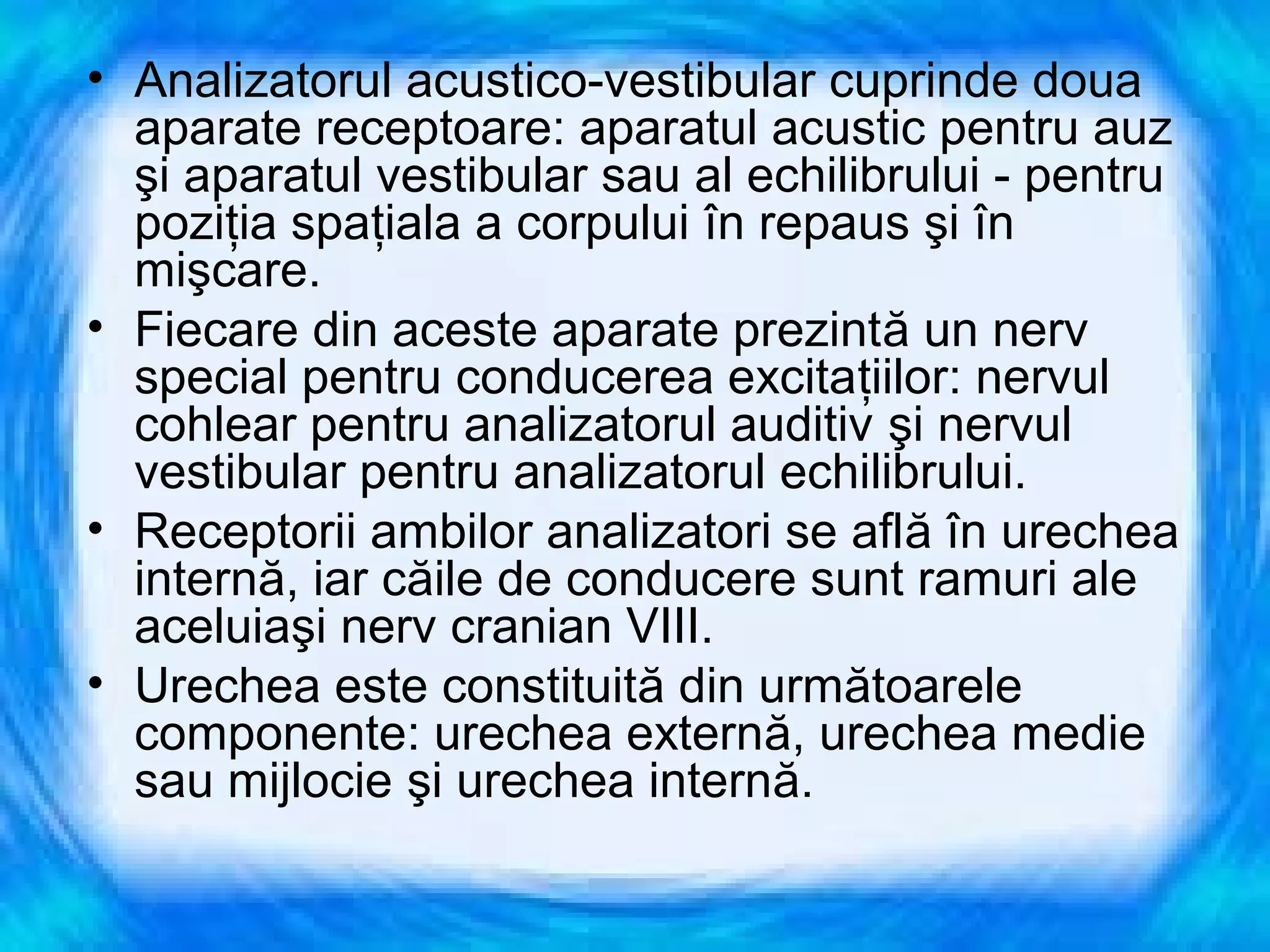 analizator acustico-vestibular | PPT